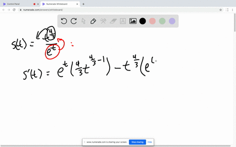 SOLVED:Derivatives Find and simplify the derivative of the following functions. s(t)=(t^4 / 3)/(e^t)