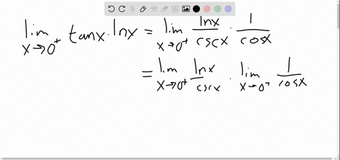 SOLVED: Find the limits. limx →0^+ tanx lnx | Numerade