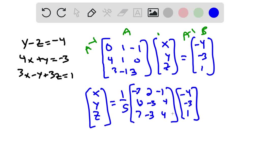 SOLVED:A system of equations is given, together with the inverse of the ...