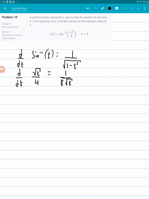 ⏩SOLVED:A particle P is moving on the x-axis. At time t seconds, the ...