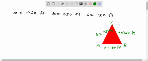 ⏩SOLVED:Angles of a triangular plot A triangular plot of land has ...