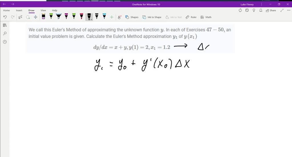 ⏩SOLVED:We call this Euler's Method of approximating the unknown ... ⏩SOLVED:We call this Euler's Method of approximating the unknown ...