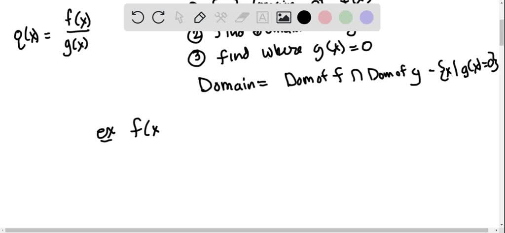 SOLVED:If equations for two functions are given, explain how to obtain the quotient function and ...