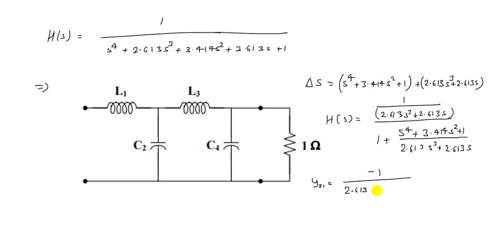 Design an L C ladder network to realize a lowpass filter with transfer ...