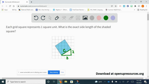 SOLVED:Each grid square represents 1 square unit. What is the exact ...