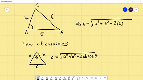 SOLVED:Consider triangle A B C shown here. (a) Use the law of sines to ...