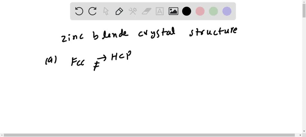 SOLVED: Zinc blende (ZnS) has a face centered cubic structure (a = b ...