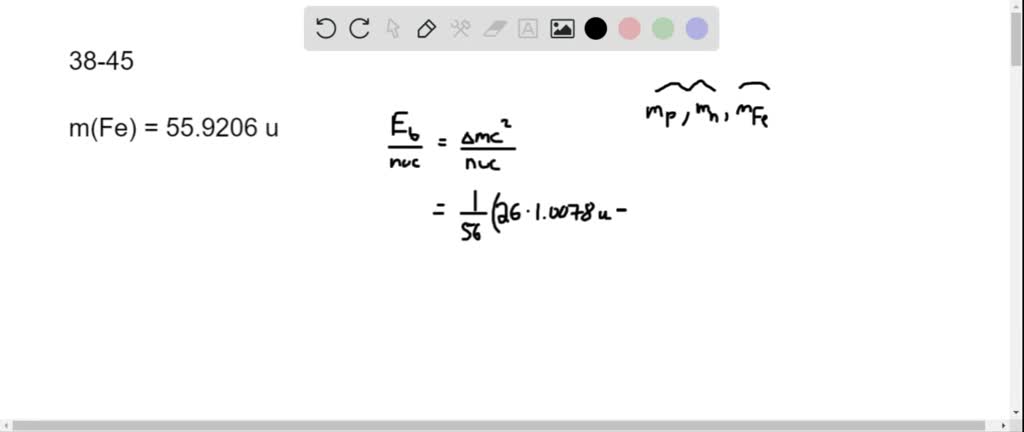 SOLVED:Iron- 56, with nuclear mass 55.9206 u, is among the most tightly ...