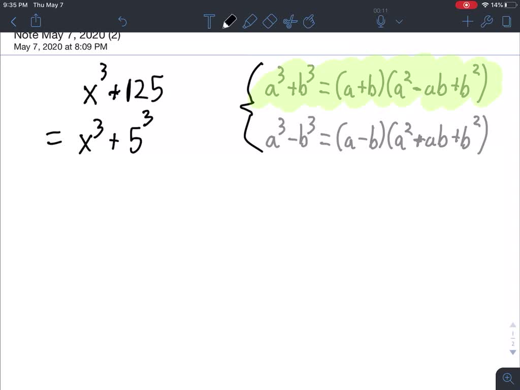 Factor The Sum Or Difference Of Two Cubes X 3 