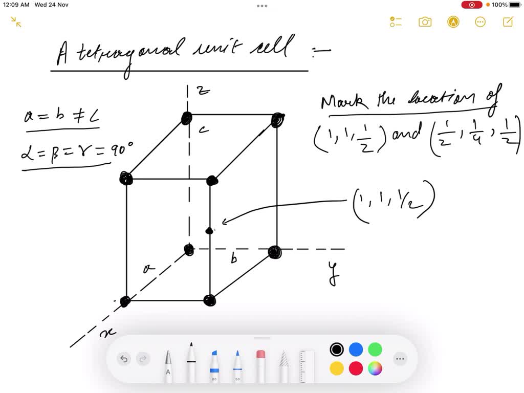 SOLVED Sketch A Tetragonal Unit Cell And Within That Cell Indicate