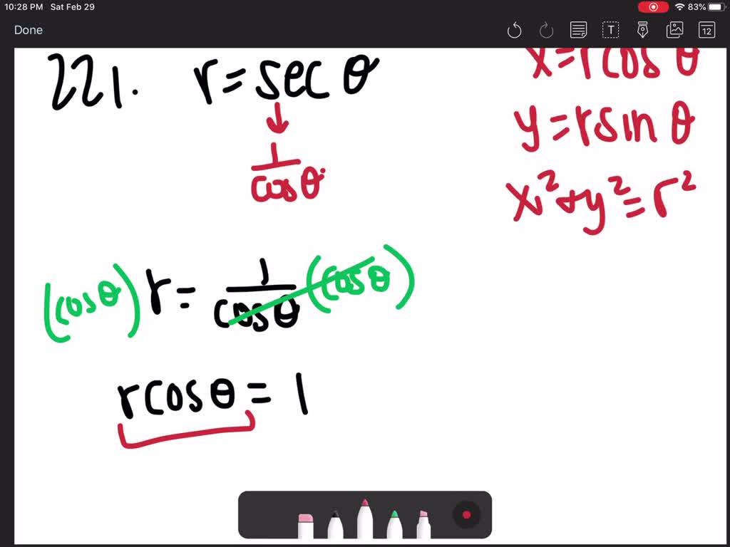 Write Each Polar Equation In Rectangular Form R 