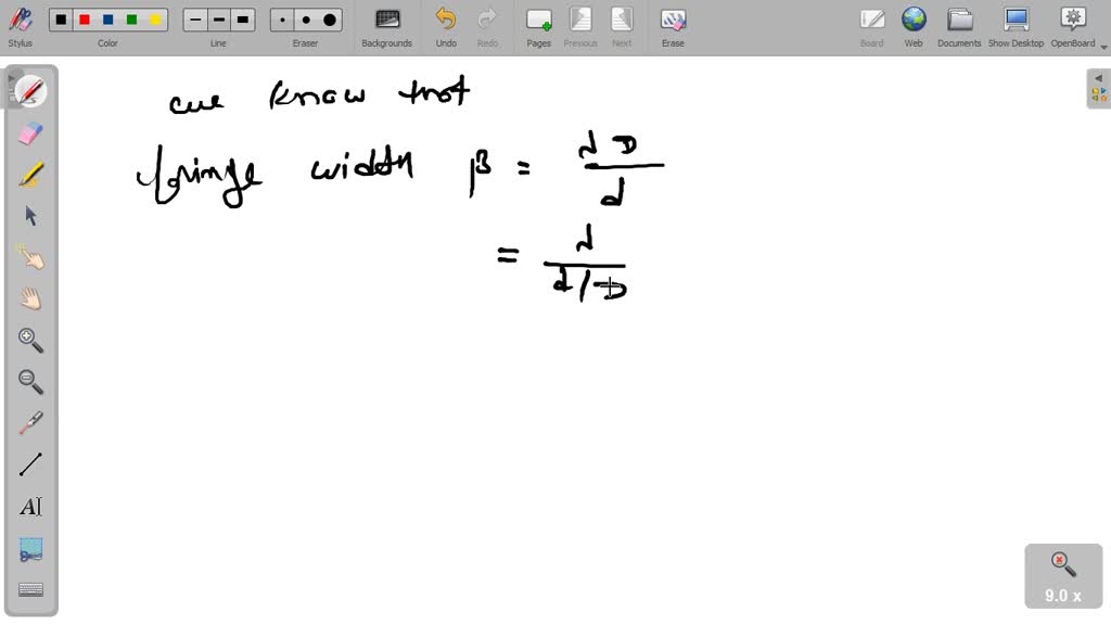 Derive the formula Ï‰ = Î”Î»/2 for fringe width in Young's double slit experiment. The symbols ...