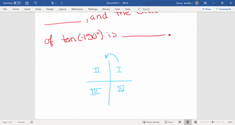 SOLVED:The value of tan(-150^∘) is (positive/negative) because -150^∘ ...
