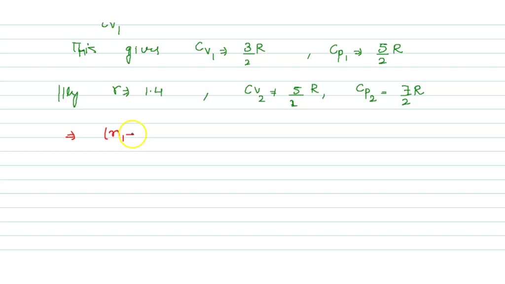 SOLVED:4 moles of an gas having \gamma=1.67 are mixed with 2 moles of ...