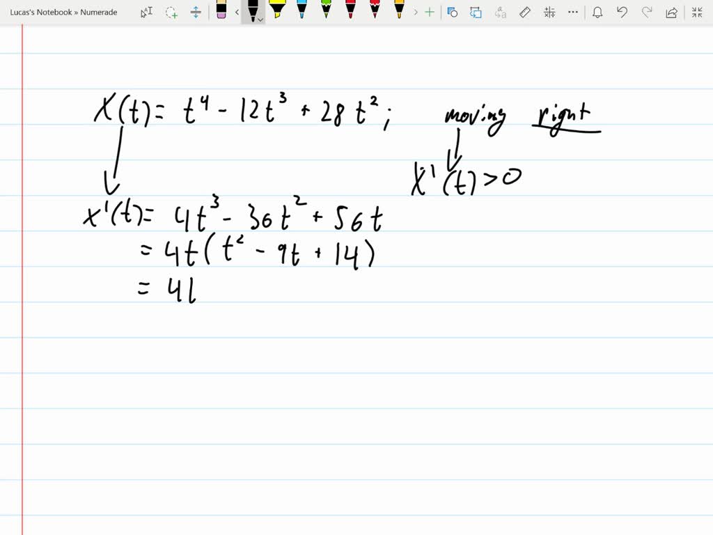SOLVED:An object moves along the x -axis, its position at each time l ≥0 given by x(t ...