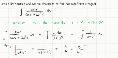 ⏩SOLVED:Use substitution and partial fractions to find the… | Numerade