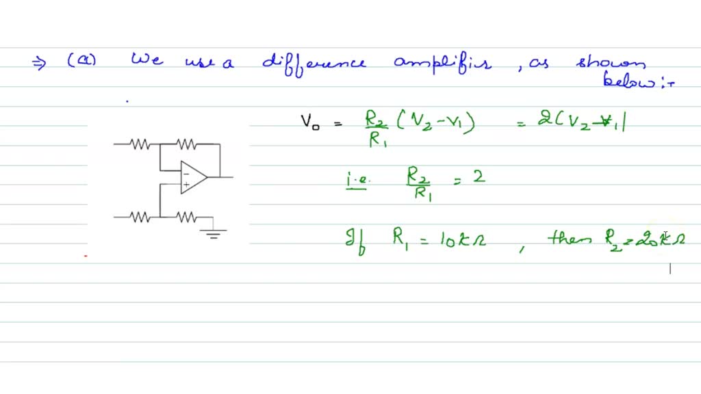 SOLVED: A differential amplifier amplifies the difference of two input signals. | Numerade