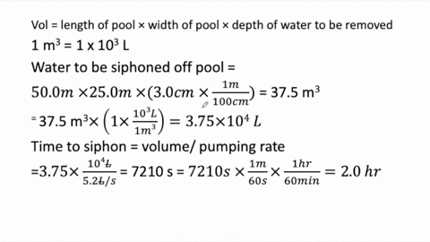 SOLVED:The level of water in an Olympic-size swimming pool (50.0 m long ...