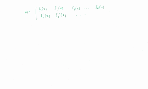 SOLVED: Prove that the Wronskian of a second-order linear differential ...