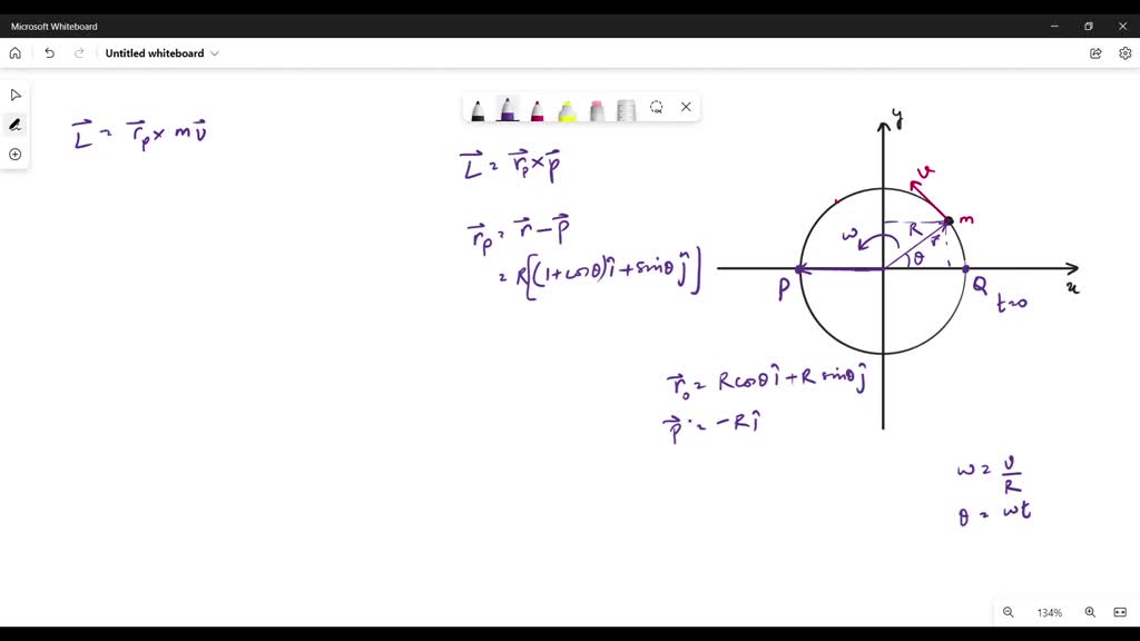 SOLVED:A particle of mass m moves in a circle of radius R at a constant speed v as shown in ...