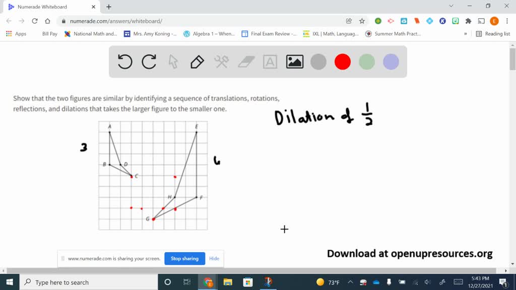 SOLVED:Show that the two figures are similar by identifying a sequence of translations ...