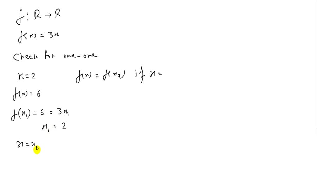 ⏩SOLVED:Let f: 𝐑 →𝐑 be defined as f(x)=3 x. Choose the correct… | Numerade
