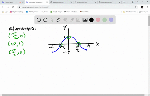 SOLVED: In Problems 39-50, the graph of an equation is given, (a) Find the intercepts (b ...