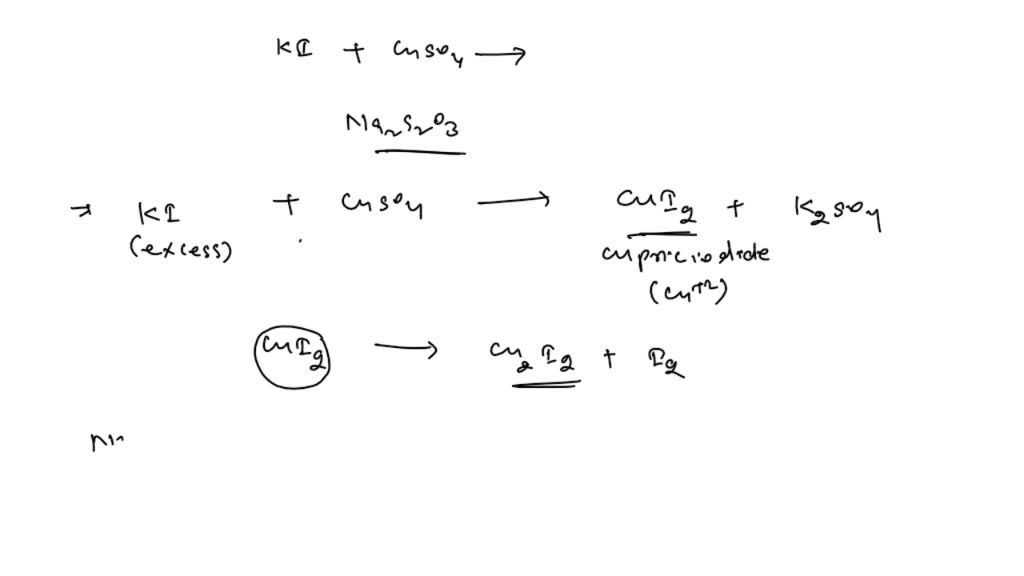 SOLVED:Excess of KI reacts with CuSO4 solution and then Na2 S2 O3 ...