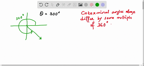 SOLVED:Draw each of the following angles in standard position, and find ...