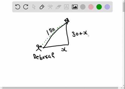 SOLVED:Deborah is flying a kite that is 30 ft farther above her hand ...