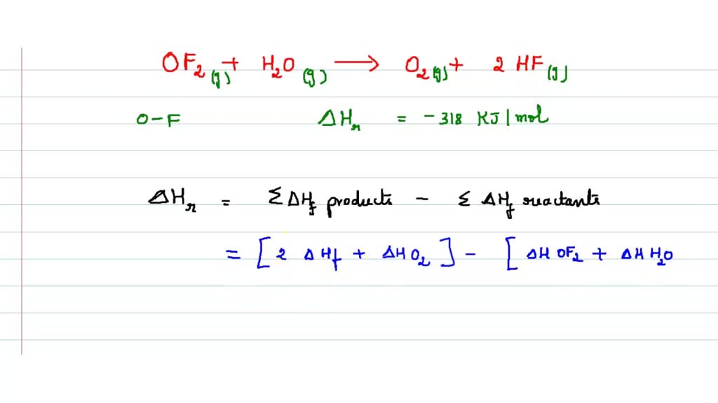 SOLVED:The compound oxygen difluoride is quite reactive, giving oxygen ...
