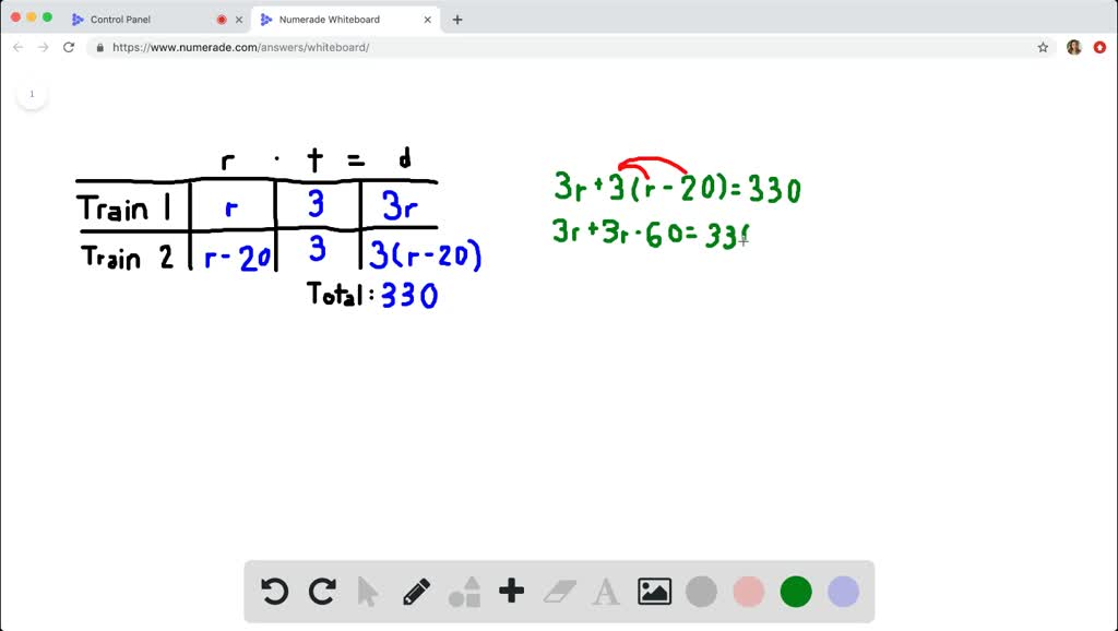 SOLVED:Uniform motion problems. Two trains are 330 miles apart, and ...