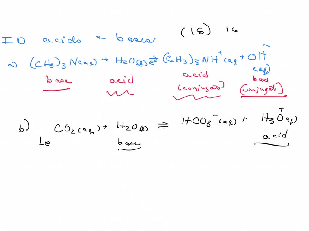 Identify the acid and the base in these reactions: a. KOH(a q)+HF(a q) KF(a q)+H2 O b. HBr(a q ...