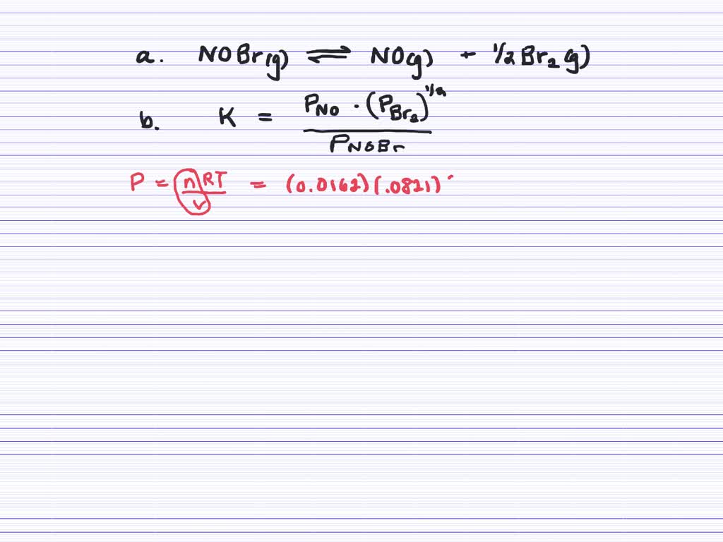 SOLVED:Consider the decomposition at 25^∘ C of one mole of NOBr gas ...