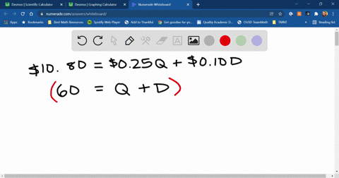SOLVED:A cash register contains \ 10 bills and \ 20 bills with a total ...