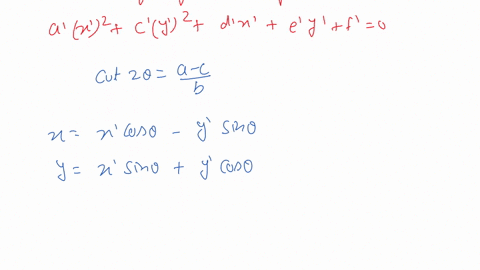 SOLVED:Use the Principal Axes Theorem to perform a rotation of axes to ...