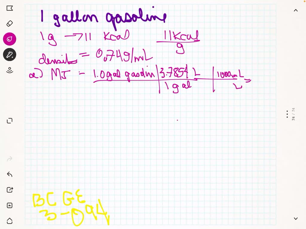 SOLVED: La combustión de 1.0 g de gasolina libera 11 kcal de calor ...