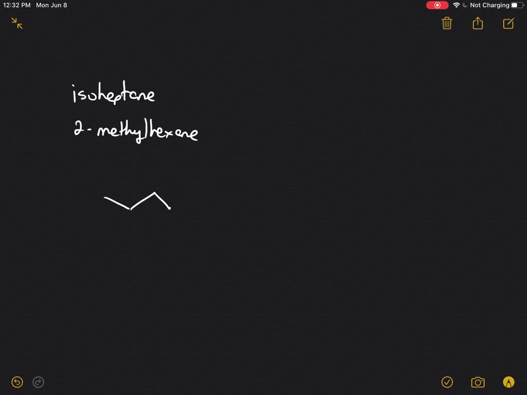 SOLVED:The compound isoheptane is best represented by the formula (a) C7 H14 ; (b) CH3(CH2)5 CH3 ...