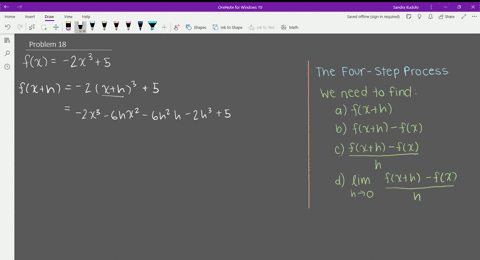 SOLVED:Use the four-step process to find f^{\prime}(x) and then find f ...