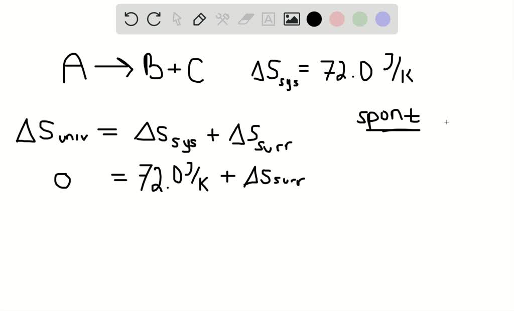 SOLVED:The value of ΔSrxn of the spontaneous reaction D+E →F is 72.0 J ...