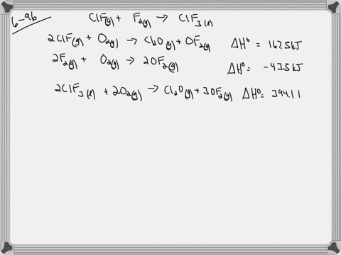 SOLVED:Reaction of gaseous ClF with F2 yields liquid ClF3, an important ...
