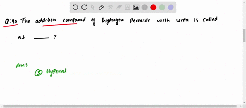 SOLVED:The addition compound of hydrogen peroxide with urea is called ...