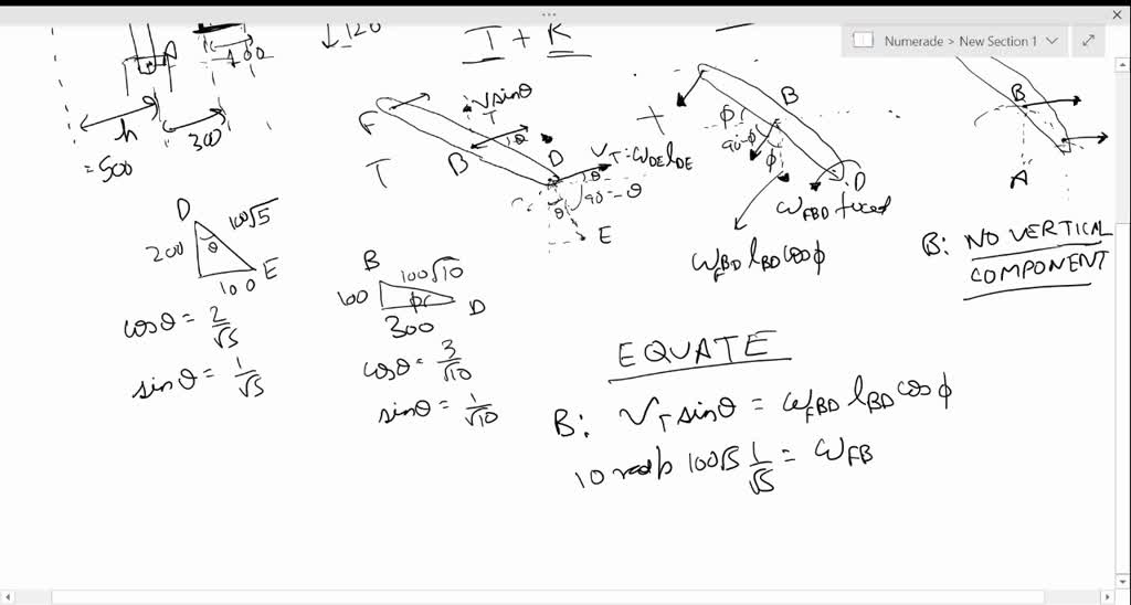 SOLVED:In the position shown, bar D E has a constant angular velocity of 10 rad/s clockwise ...