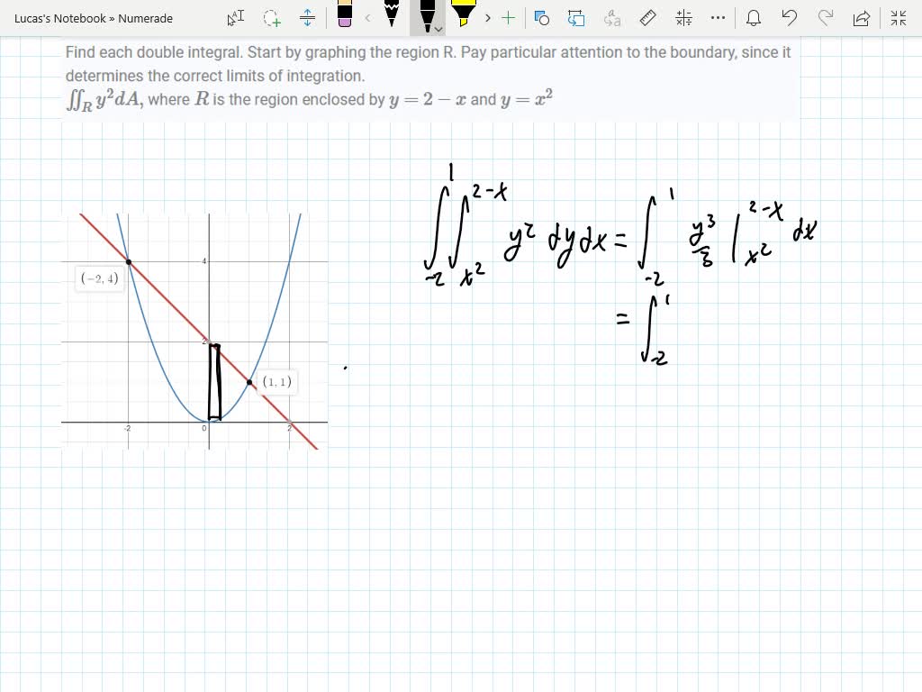 SOLVED: Find each double integral. Start by graphing the region R. Pay ...