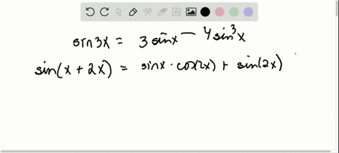 SOLVED:Verify the identities in Problems 73-76 . sin3 x=3 sinx-4 sin^3 x