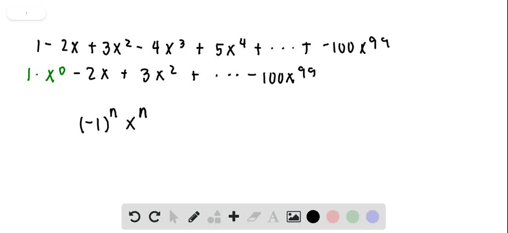 SOLVED:Sigma Notation Write the sum using sigma notation. 1-2 x+3 x^2-4 ... SOLVED:Sigma Notation Write the sum using sigma notation. 1-2 x+3 x^2-4 ...