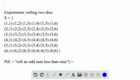 SOLVED:For the following exercises, two dice are rolled, and the ...