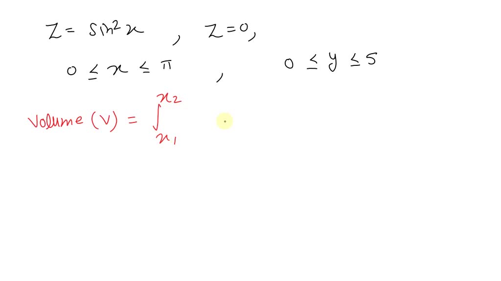 Solved Set Up A Double Integral To Find The Volume Of The Solid Region Bounded By The Graphs Of