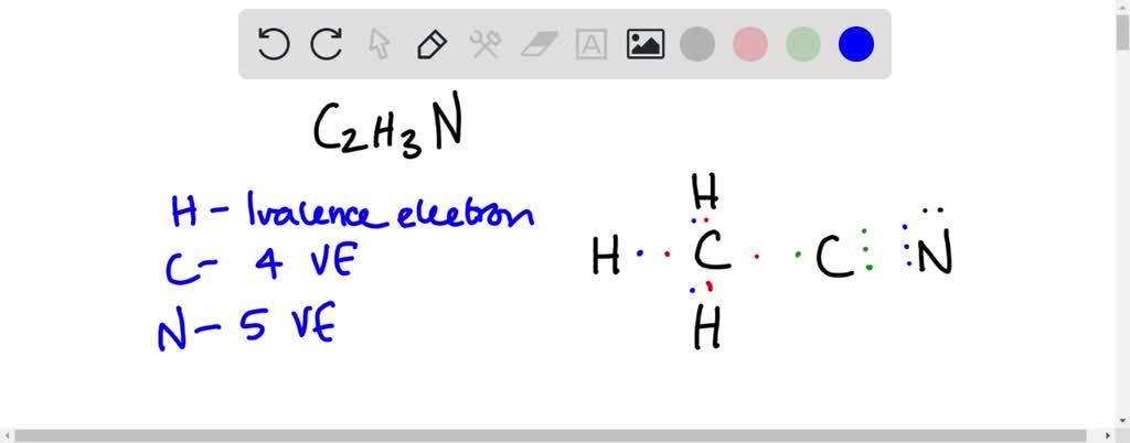 Draw an electron-dot structure for acetonitrile, C2 H3 N, which ...