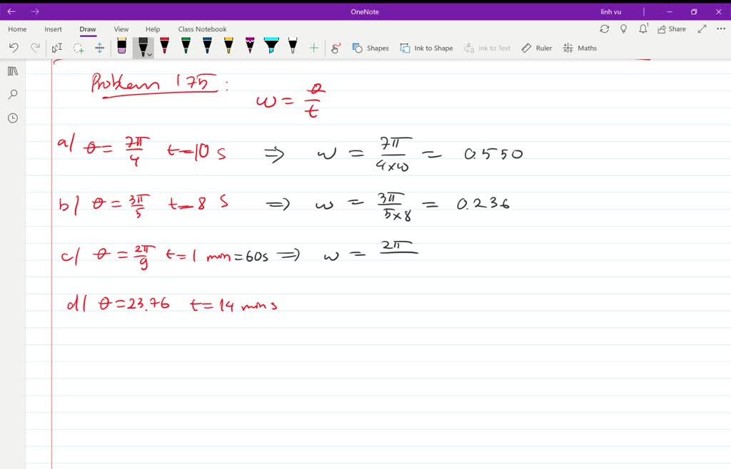 The Formula omega frac theta t Can Be Rewrit 